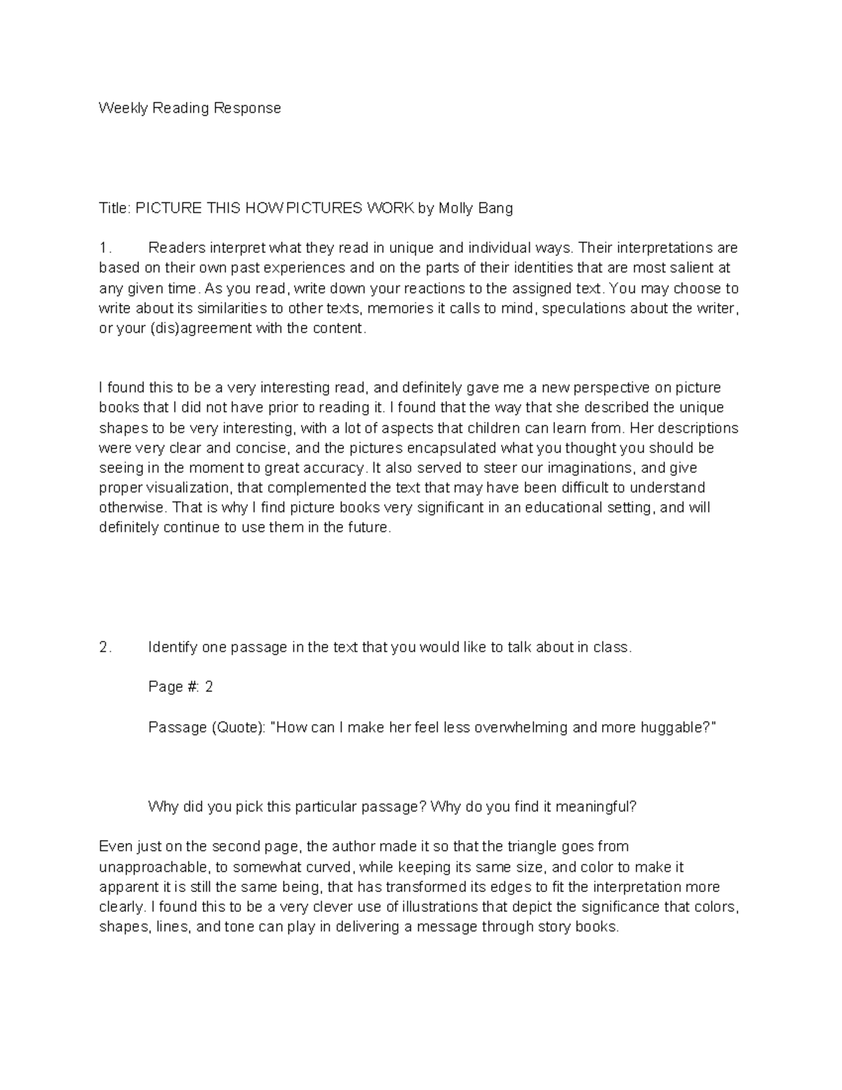 March 6th - Report on an article. - Weekly Reading Response Title ...