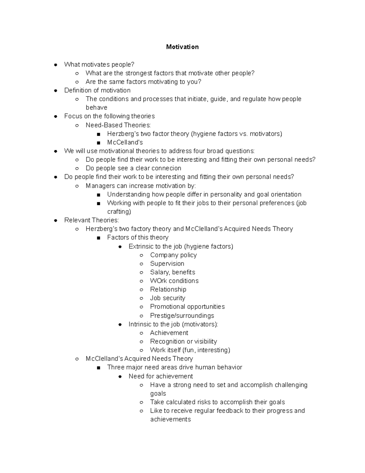 Motivation Notes - Prof. Hae-Lyeng Kim - Motivation What motivates ...