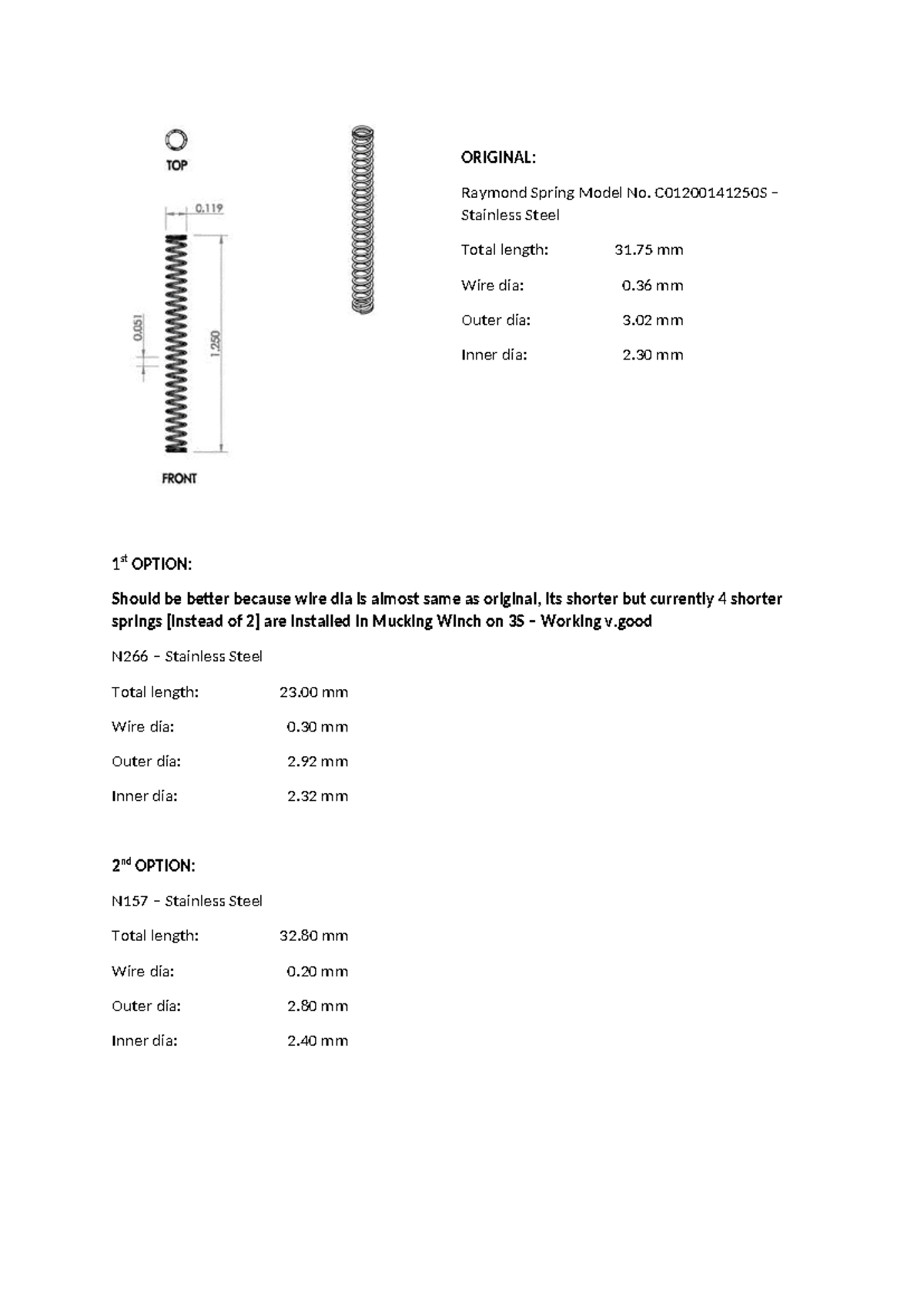 Mucking Winch Springs - spring - ORIGINAL: Raymond Spring Model No ...