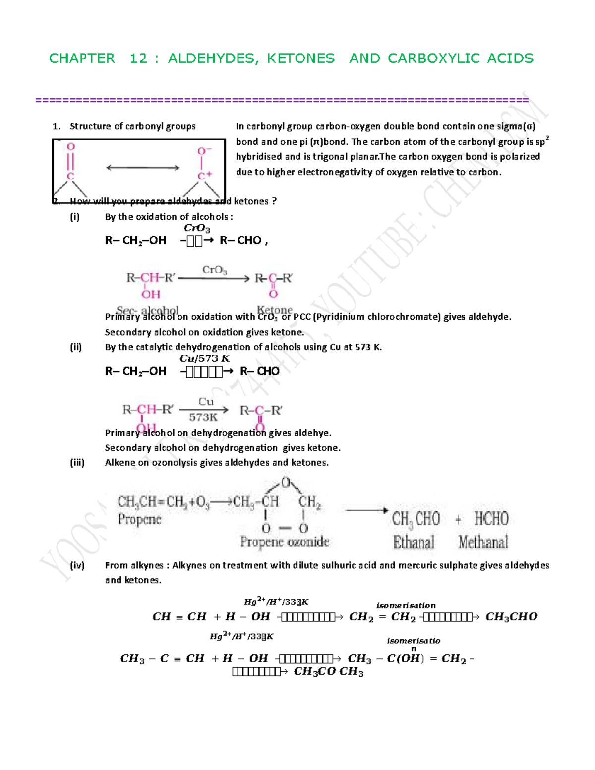 aldehyde ketone and carboxylic acid - CHAPTER 12 : ALDEHYDES, KETONES ...