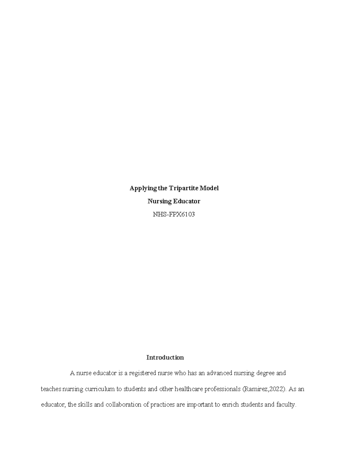 Applying the Tripartite Model-Assessment 2 - Applying the Tripartite ...