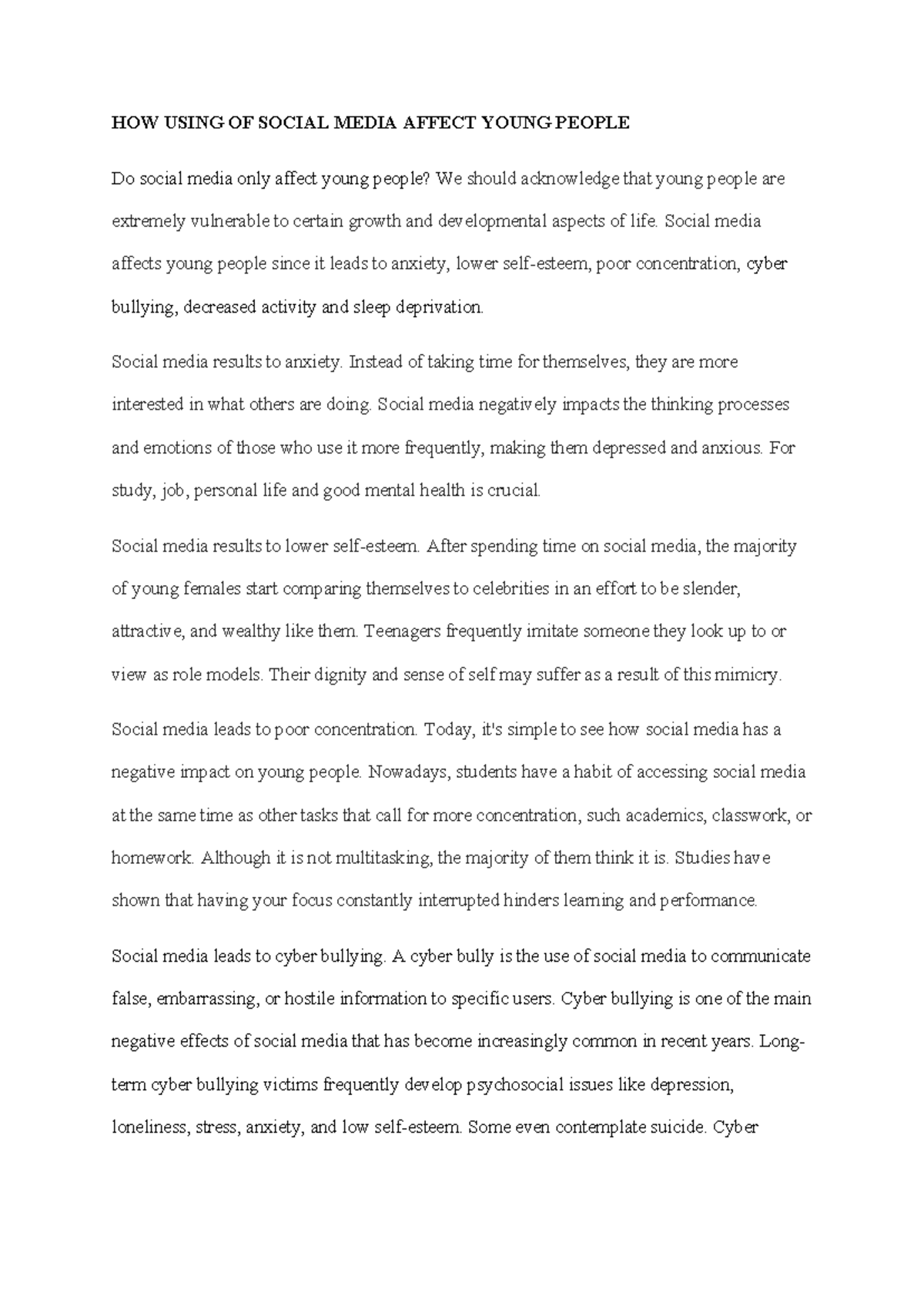 HOW Using OF Social Media Affect Young People - HOW USING OF SOCIAL ...