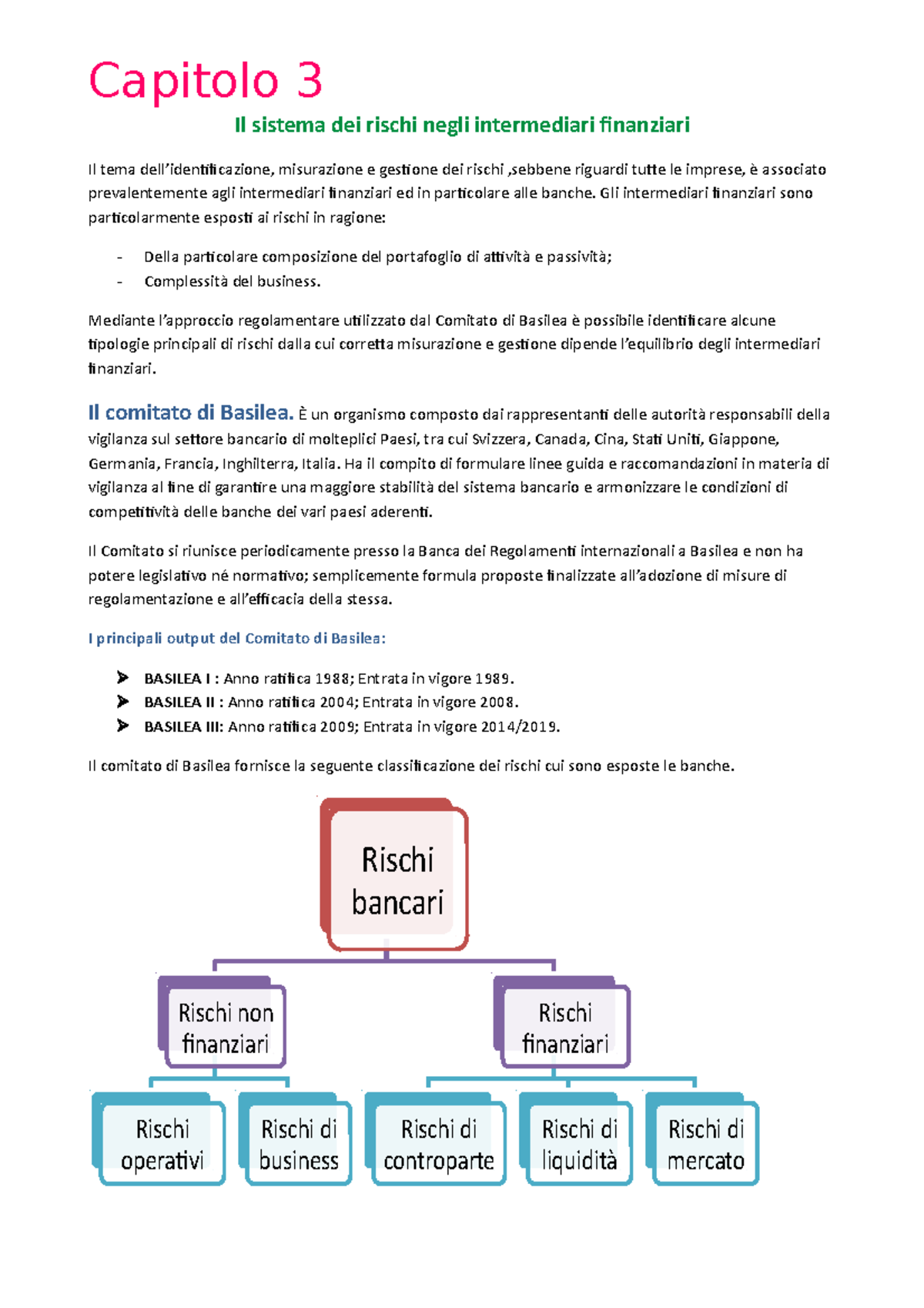 Il sistema dei rischi negli intermediari finanziari 3 - Gli intermediari finanziari sono - Studocu