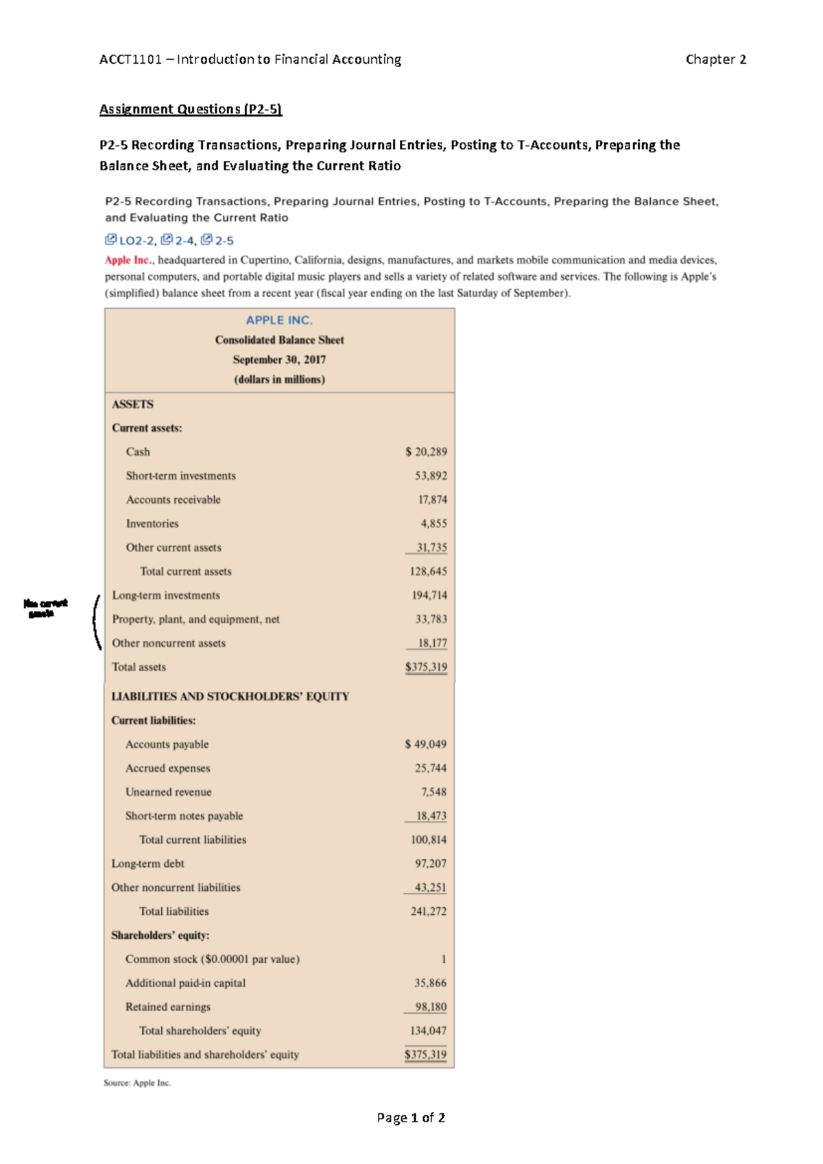 Ch.2 assignment questions - Introduction to Financial Accounting ...