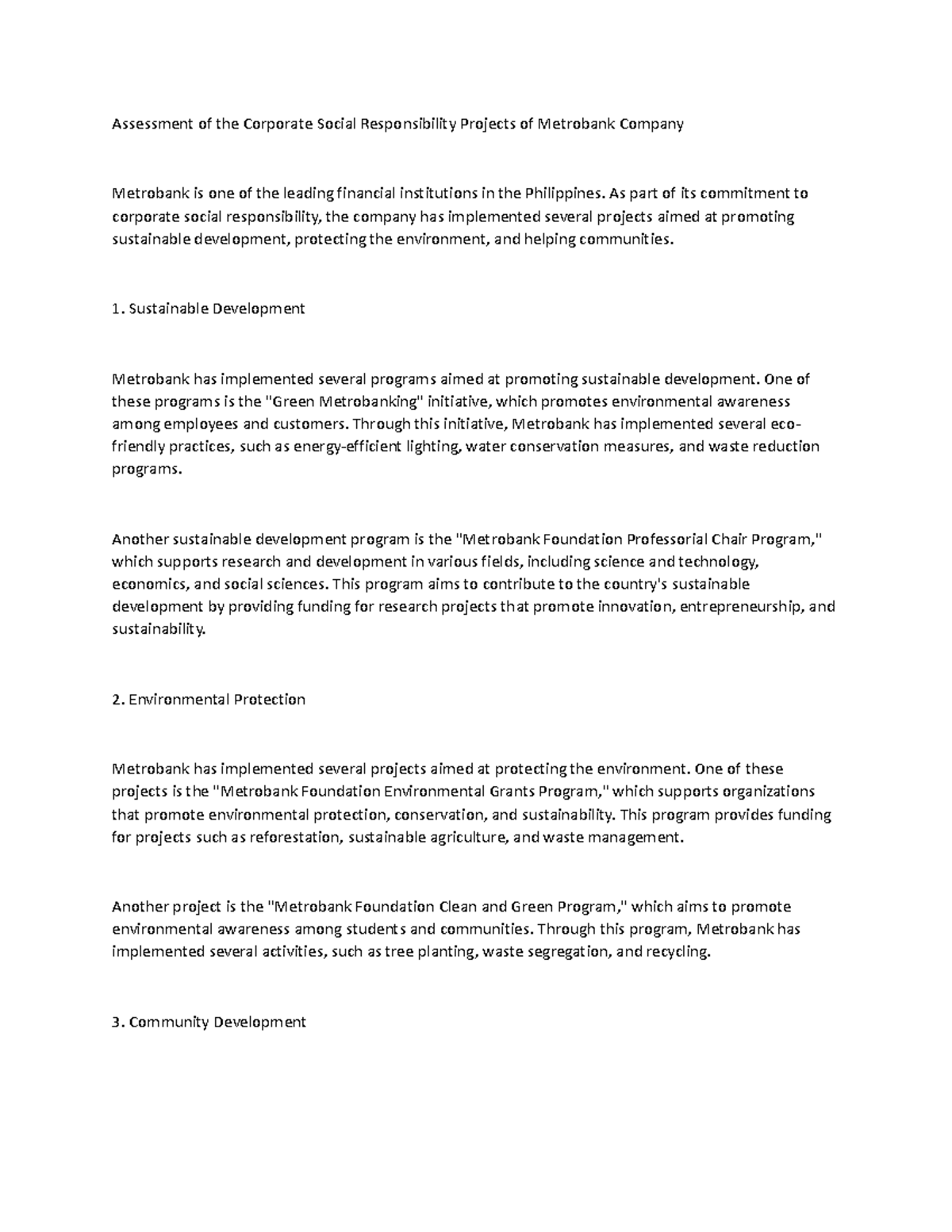 Case Studies BE-Christian - Assessment of the Corporate Social ...