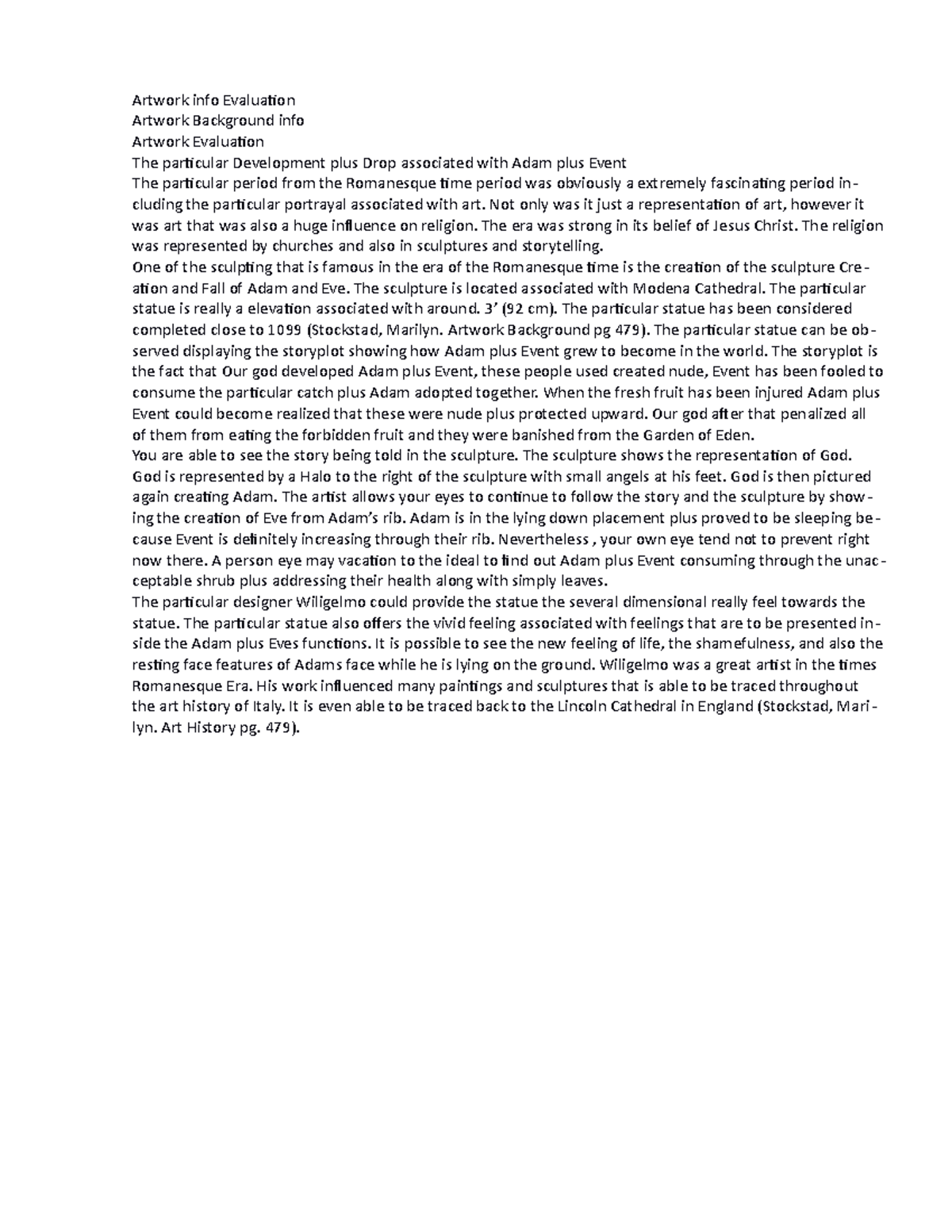 Art 101 Analysis The Creation and Fall of Adam and Eve - Artwork info ...