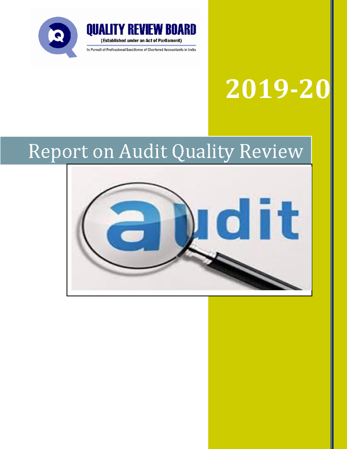 Report-aqr19-20 - Summarized - 2019 - Report on Audit Quality Review ...