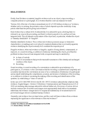 MEMO FOR SICK TEST - memo for law of evidence. give more information ...