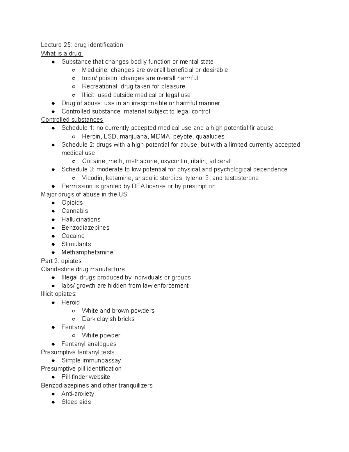 Lecture 25: Drug Identification - Lecture 25: drug identification What ...