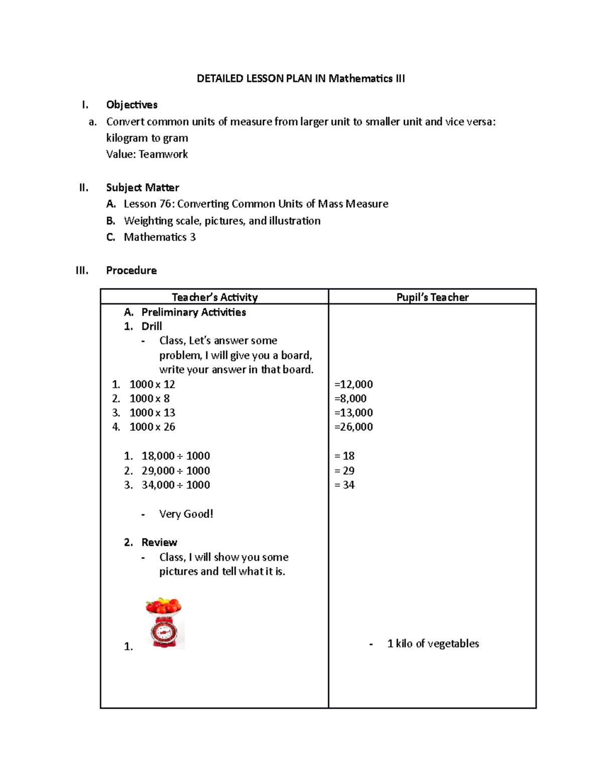 Detailed Lesson PLAN IN Mathematics III A - DETAILED LESSON PLAN IN ...