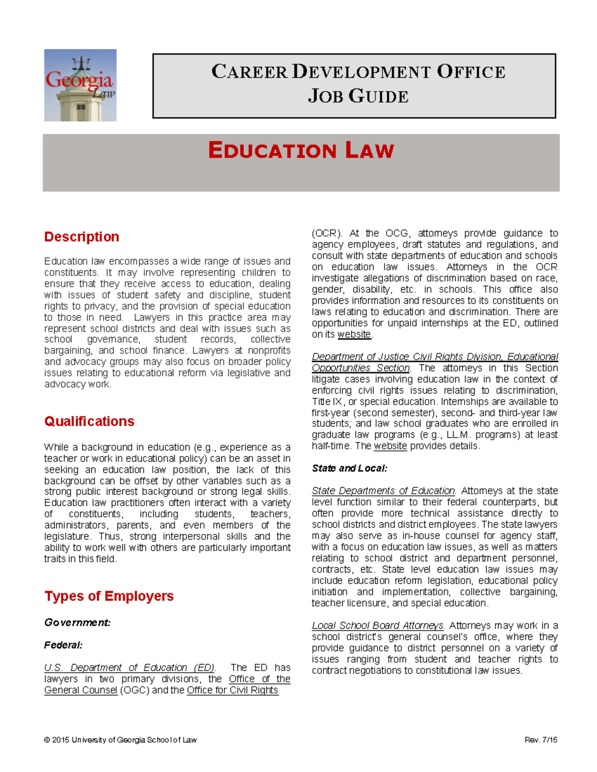 Education Law Guide linked - E DUCATION L AW Description Education law ...