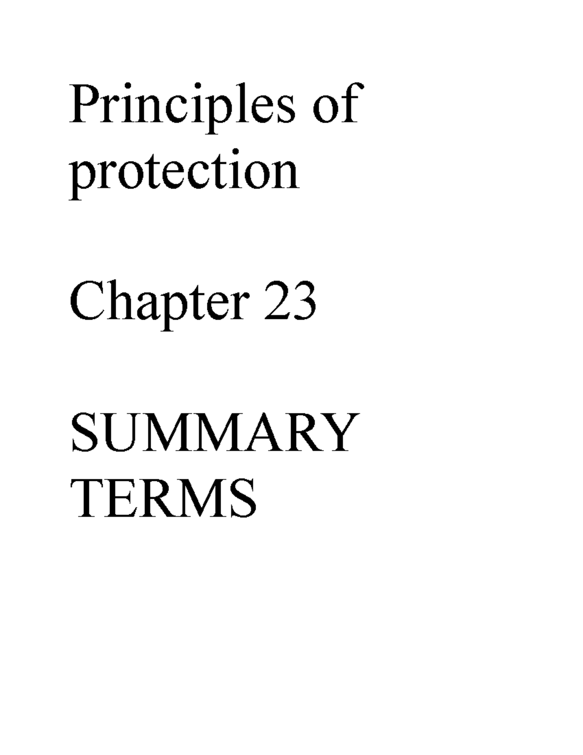 Principles of protection -02 sum - Principles of protection Chapter 23 ...