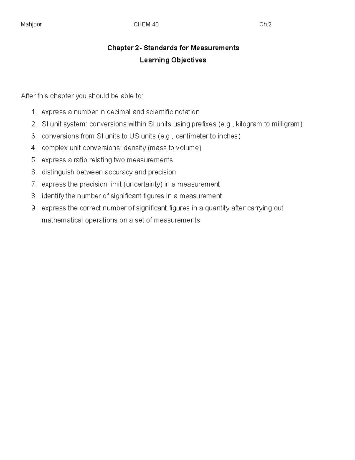 HW 2 - Homework for Chapter 2 - ####### Chapter 2- Standards for ...