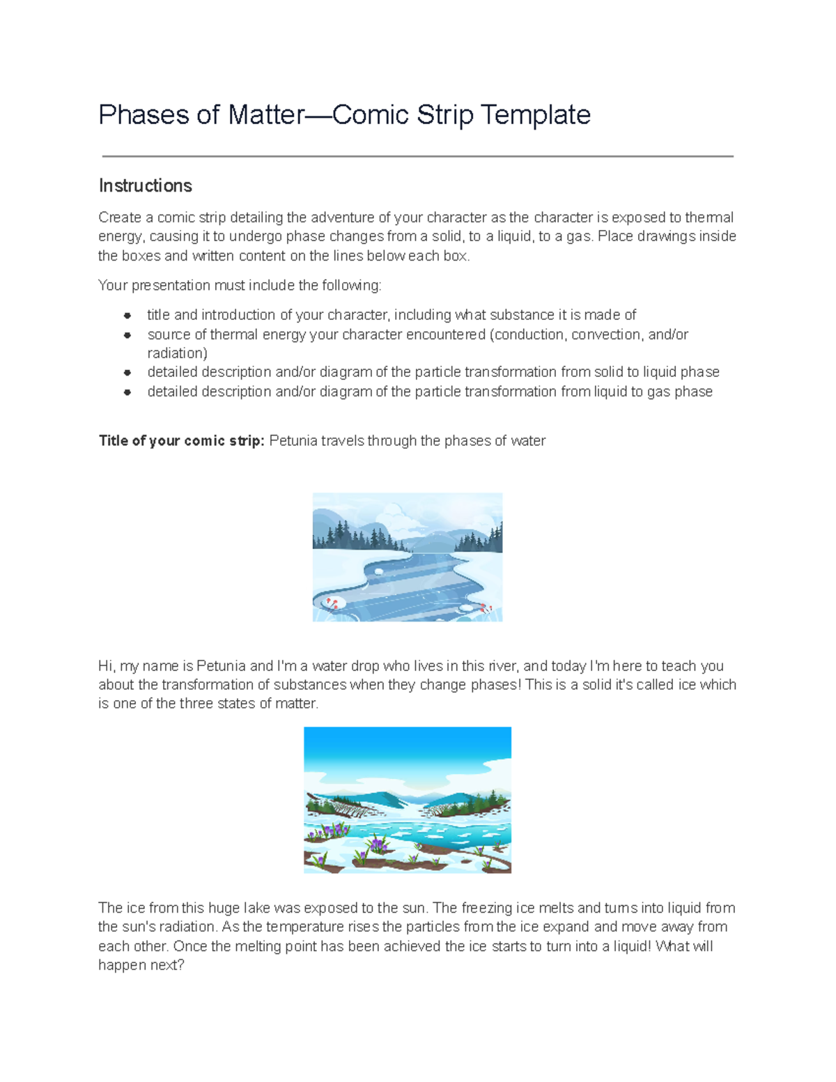 Phases of Matter—Comic Strip - Google Docs - Phases of Matter—Comic ...