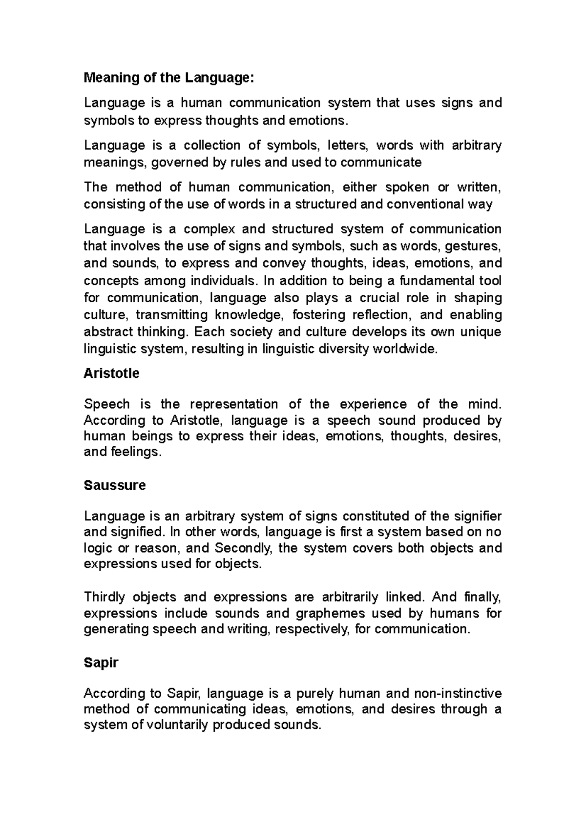 Meaning Of The Language Meaning Of The Language Language Is A Human