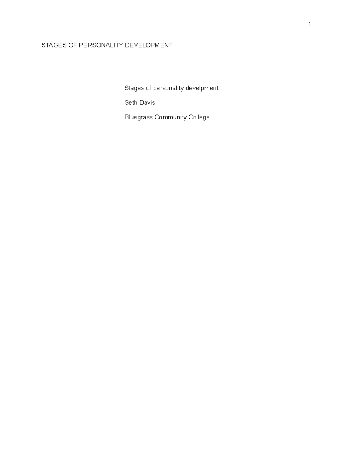 Personality - Psychology paper with information and proper APA citing ...