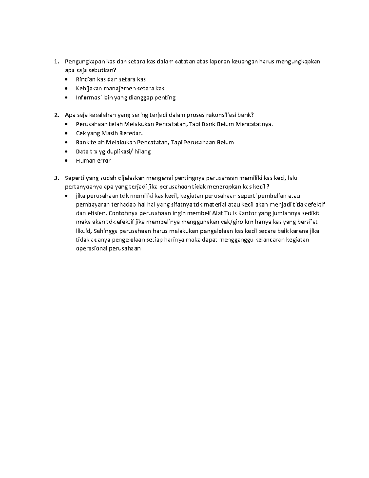 SOAL Essay Kelompok 1 AKM - Pengungkapan kas dan setara kas dalam ...