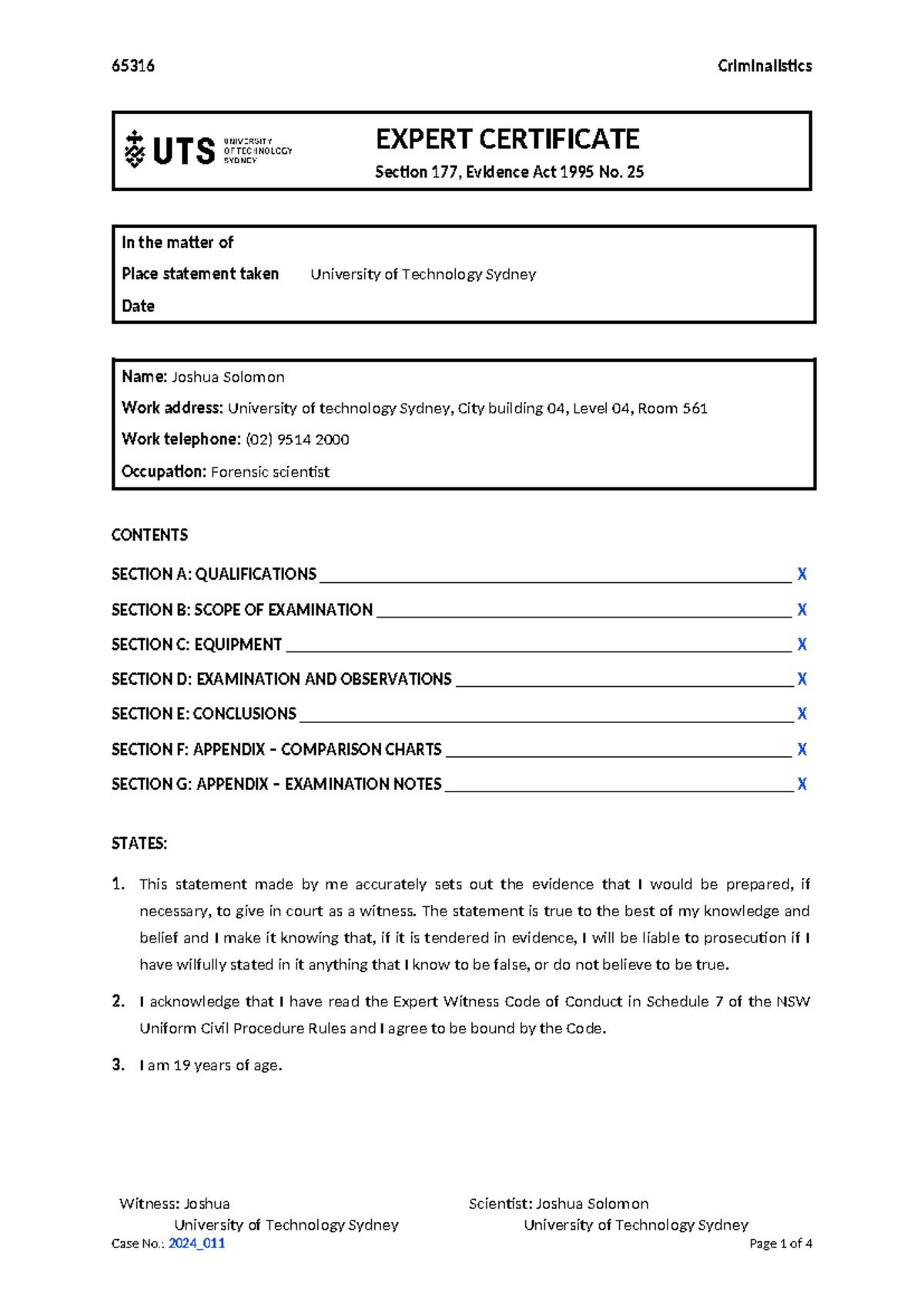 65316 Expert Certificate template 2023 - EXPERT CERTIFICATE Section 177 ...