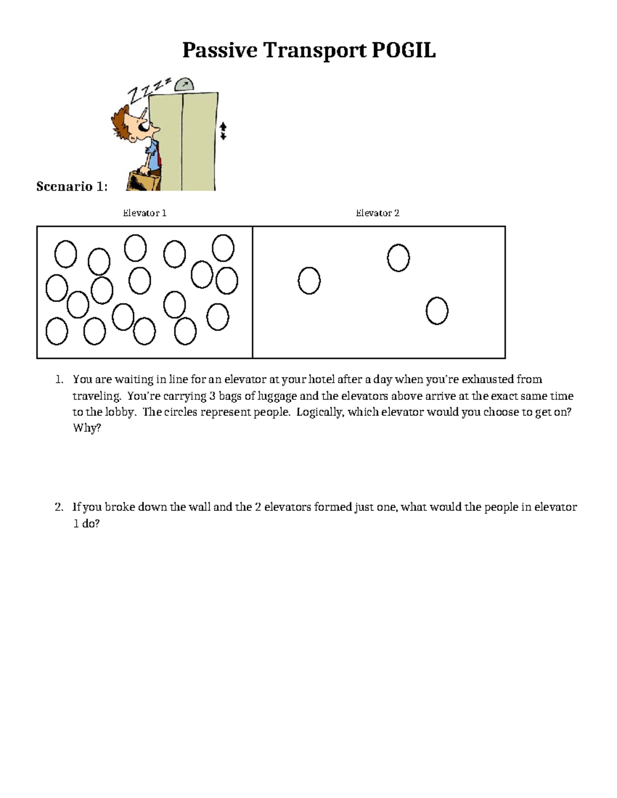 Cell transport Pogil - , new. - Passive Transport POGIL Scenario 1 ...