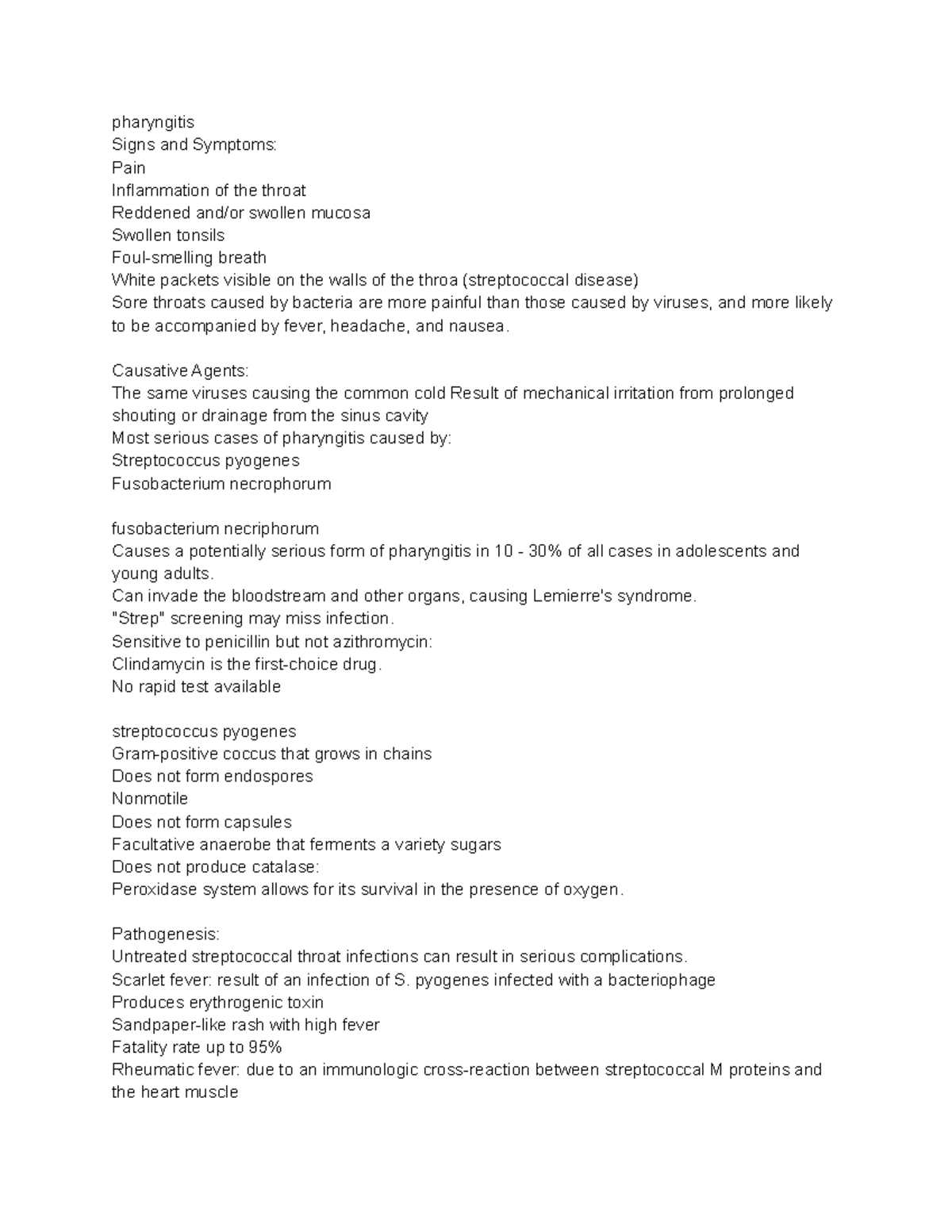 Chapter 19 2 - pharyngitis Signs and Symptoms: Pain Inflammation of the ...