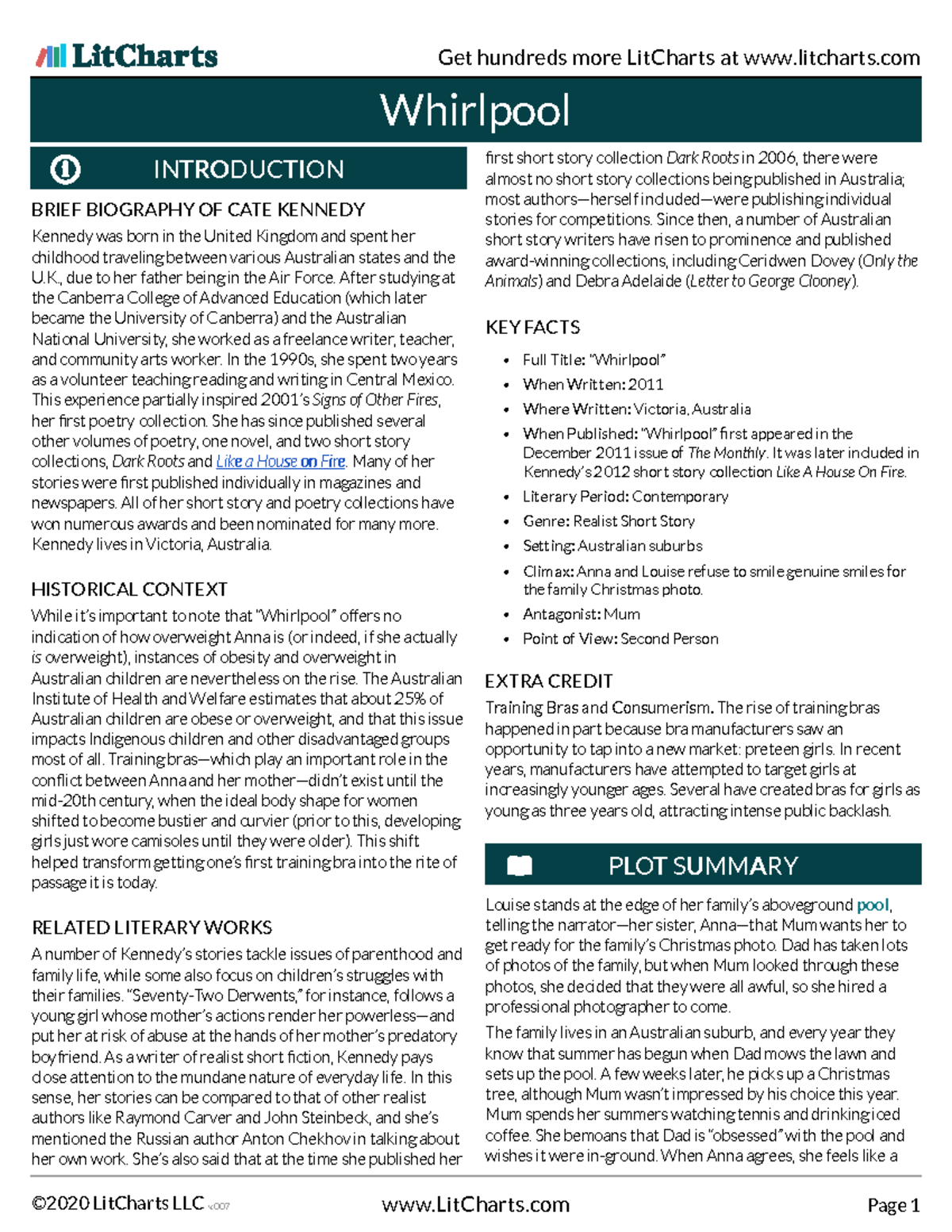 Whirlpool-Lit Chart - Whirlpool BRIEF BIOGRAPHY OF CATE KENNEDY Kennedy ...