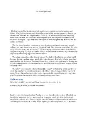 6-1 Discussion - 1. Restate your topic. Describe the two lenses you ...