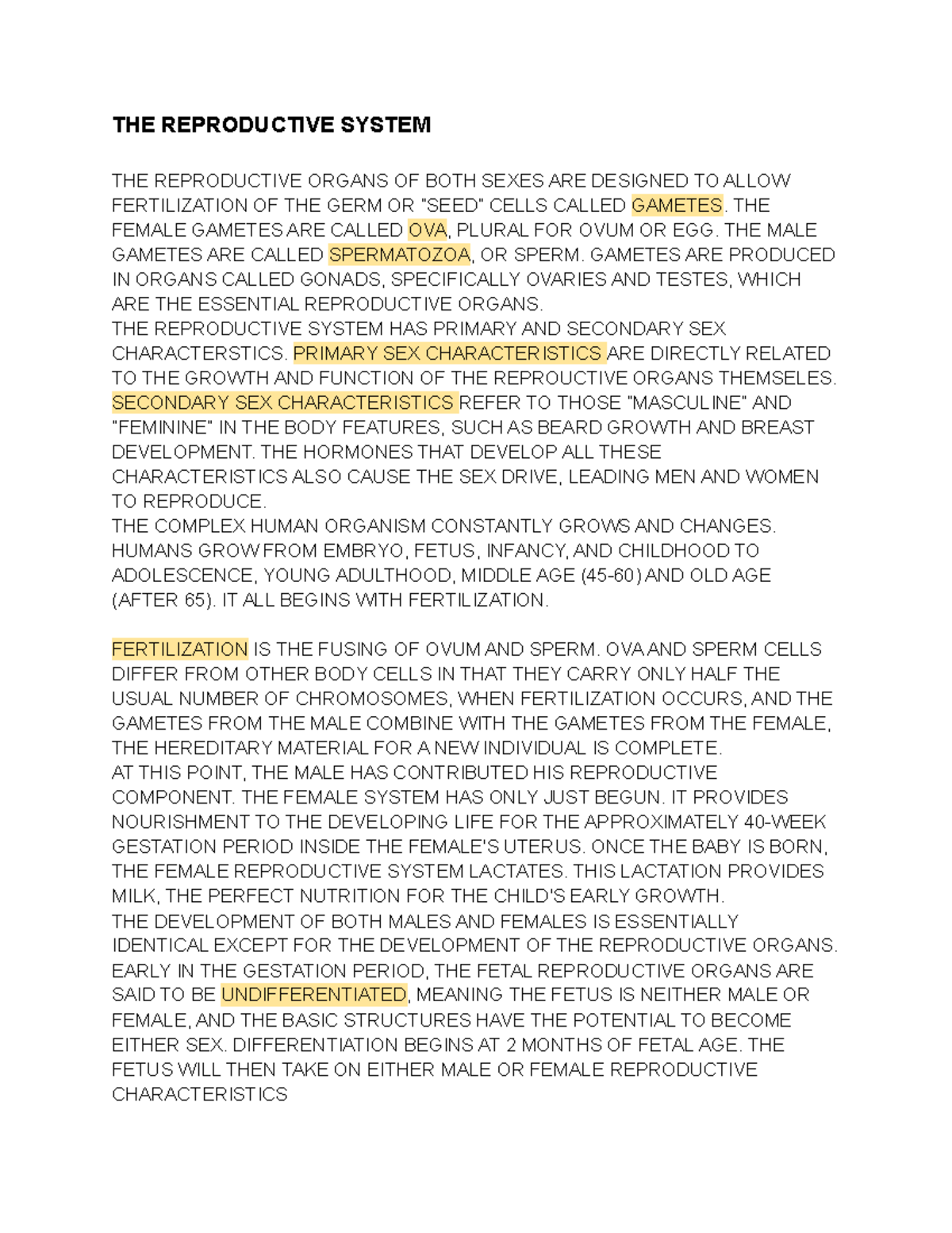 The Reproductive System - THE REPRODUCTIVE SYSTEM THE REPRODUCTIVE ...