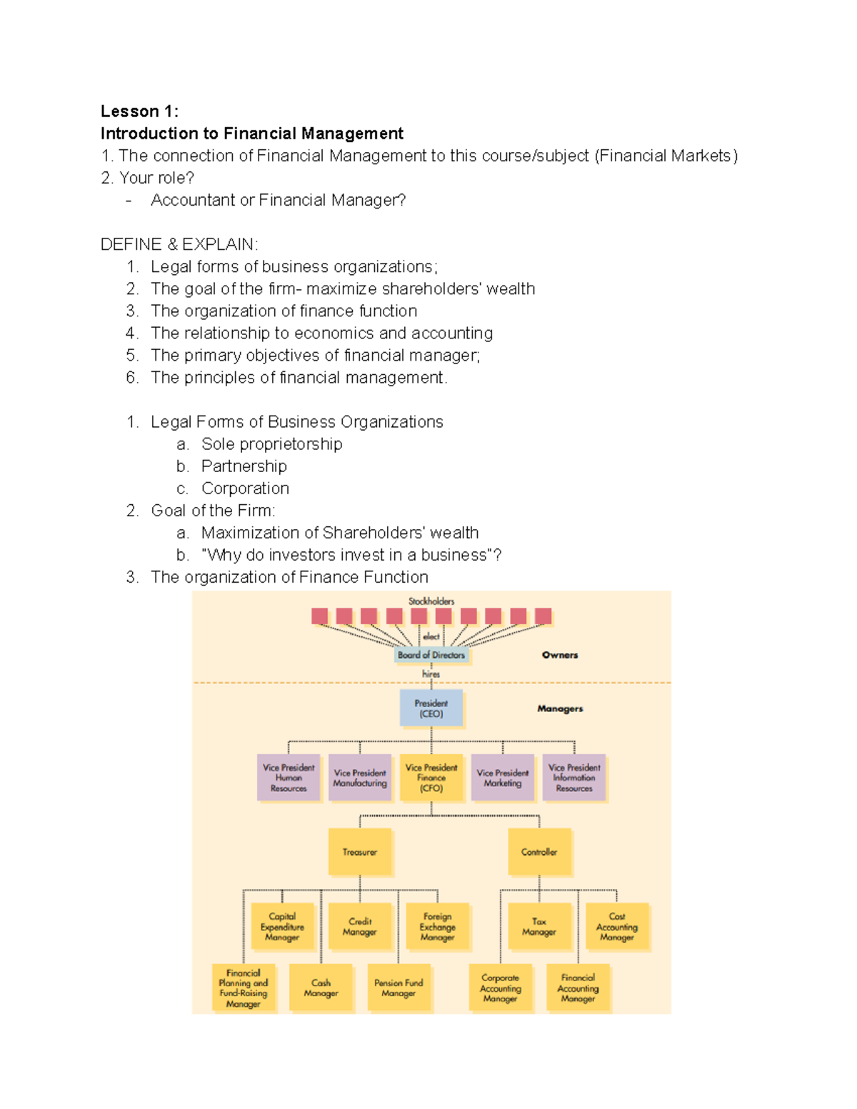 MAS 2 Notes Lesson 1 and 2 - Lesson 1: Introduction to Financial ...