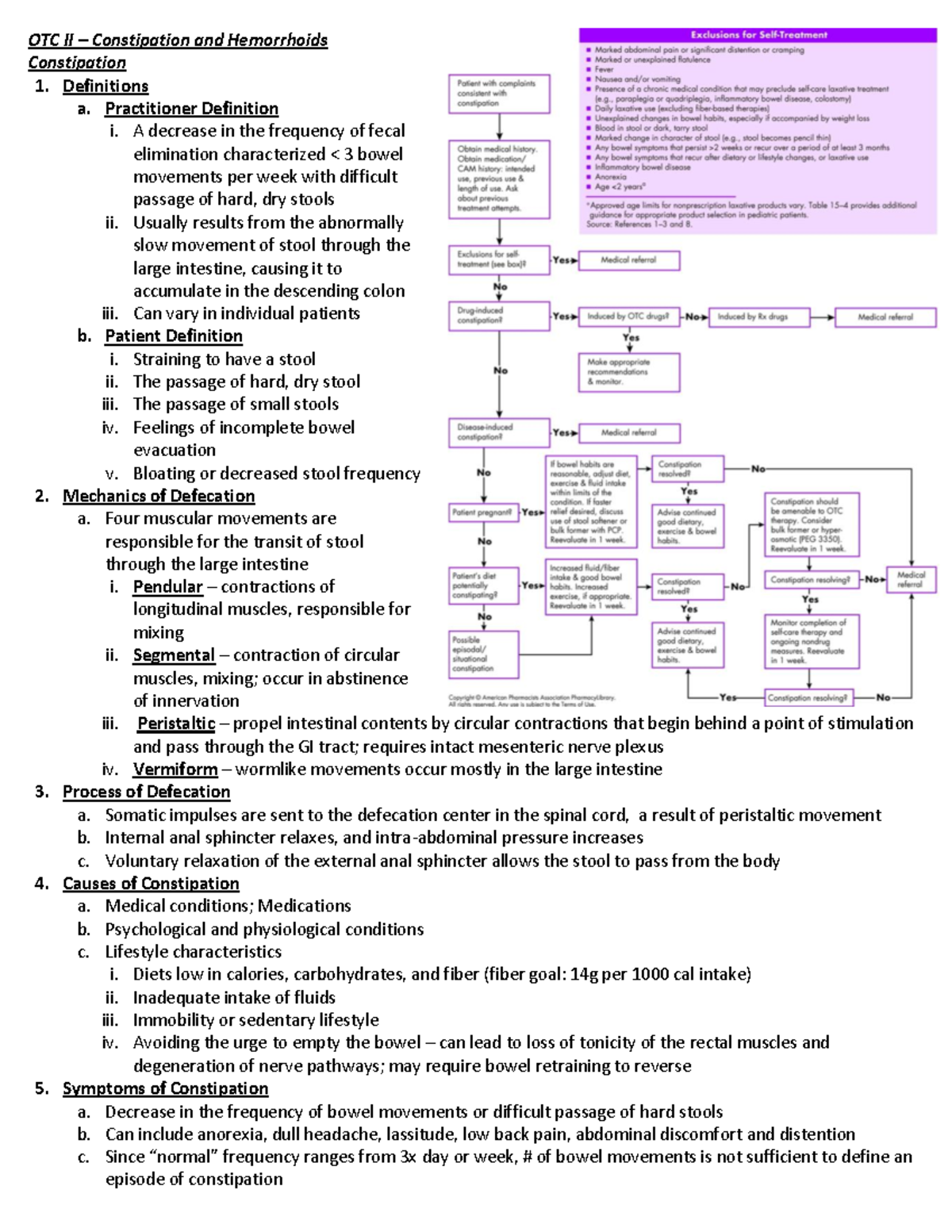 OTC II - constipation - OTC II lecture on pathophysiology, agents, and patient counseling for ...