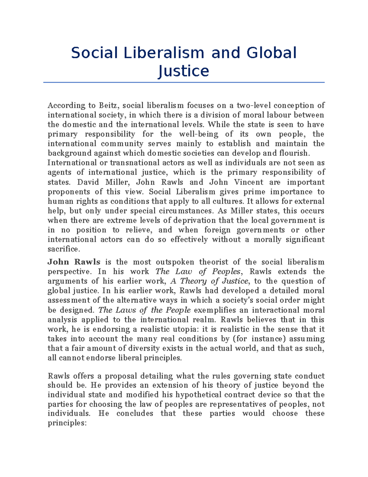 Social Liberalism and Global Justice - Social Liberalism and Global ...