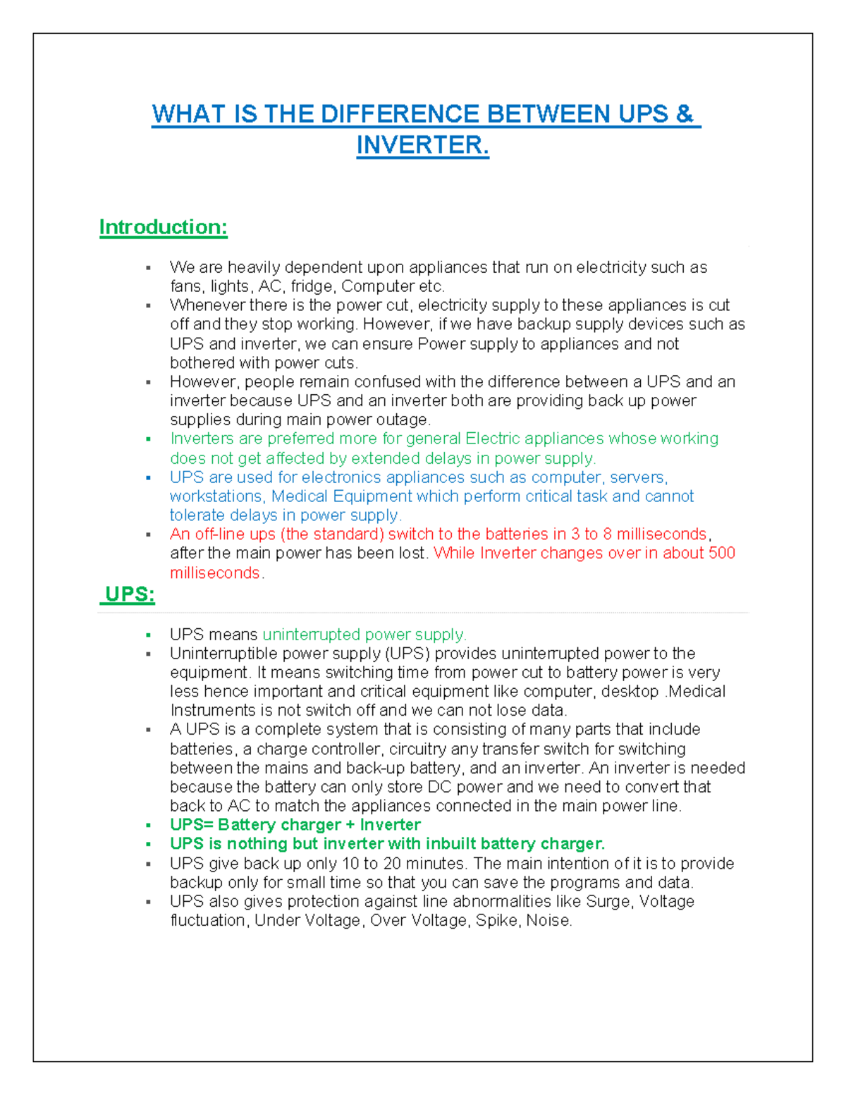UPS VS Inverter - elec distribution sys - WHAT IS THE DIFFERENCE ...