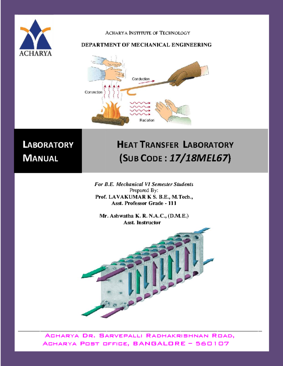 heat transfer lab manual for heat transfer subject - HEAT TRANSFER ...