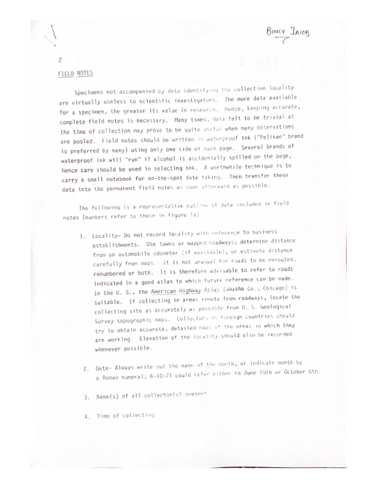 Field Notes - It's all about techniques of collecting different animals ...