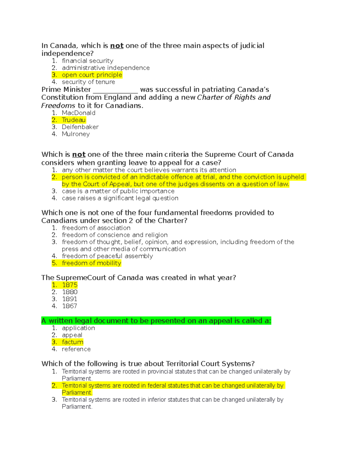 Quiz 3 - Chapter 5 + 6 - In Canada, which is not one of the three main ...