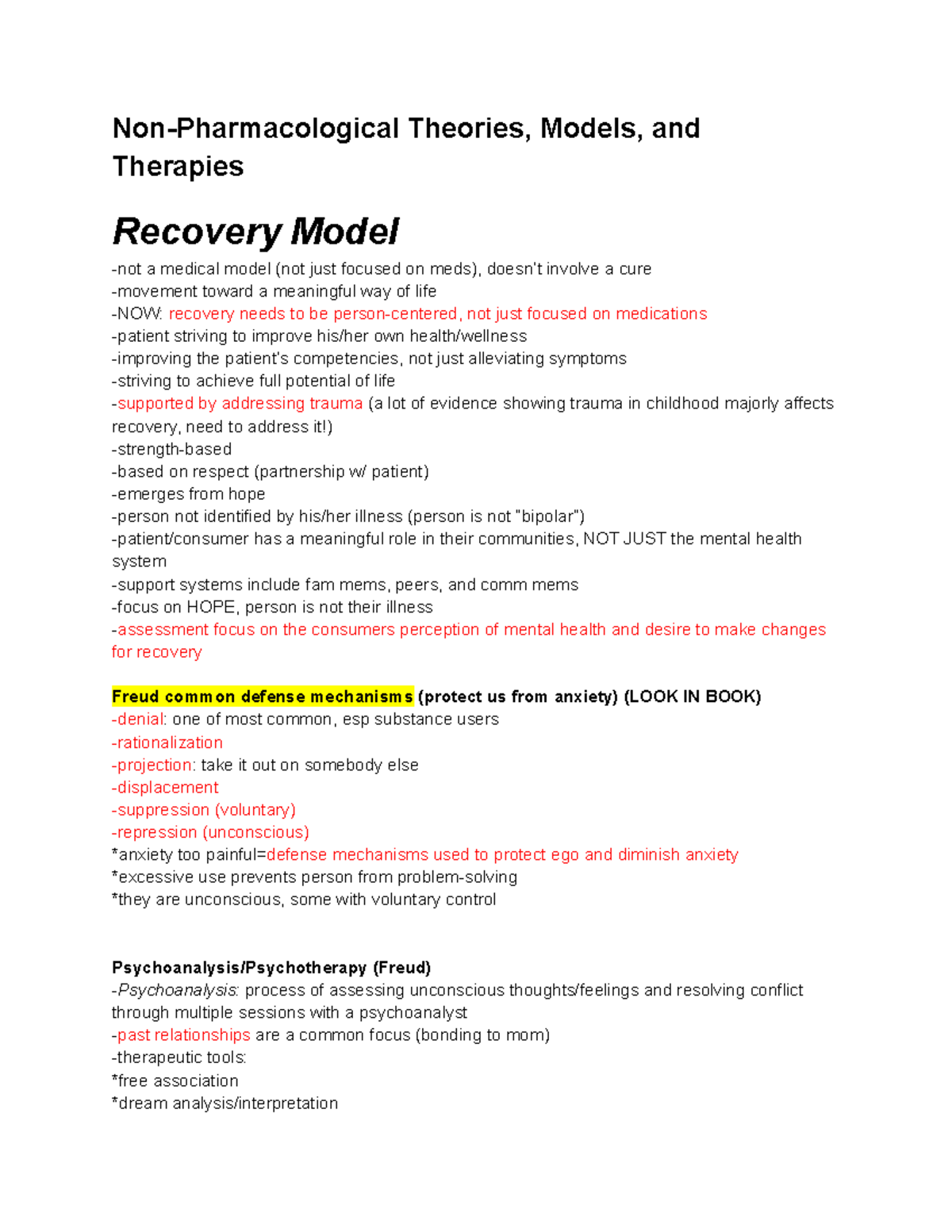 Module 5 - lecture notes - Non-Pharmacological Theories, Models, and ...