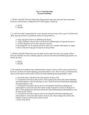 ACC 222 - Exam 1 ( Solution) - Spring 2023-2 - ACC 222: Introduction to Managerial Accounting ...