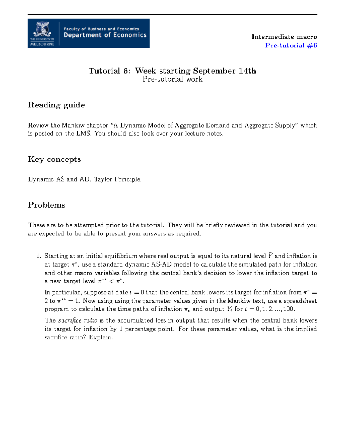 Pretutorial 6 - Intermediate macro Pre-tutorial # Tutorial 6: Week starting September 14th - Studocu
