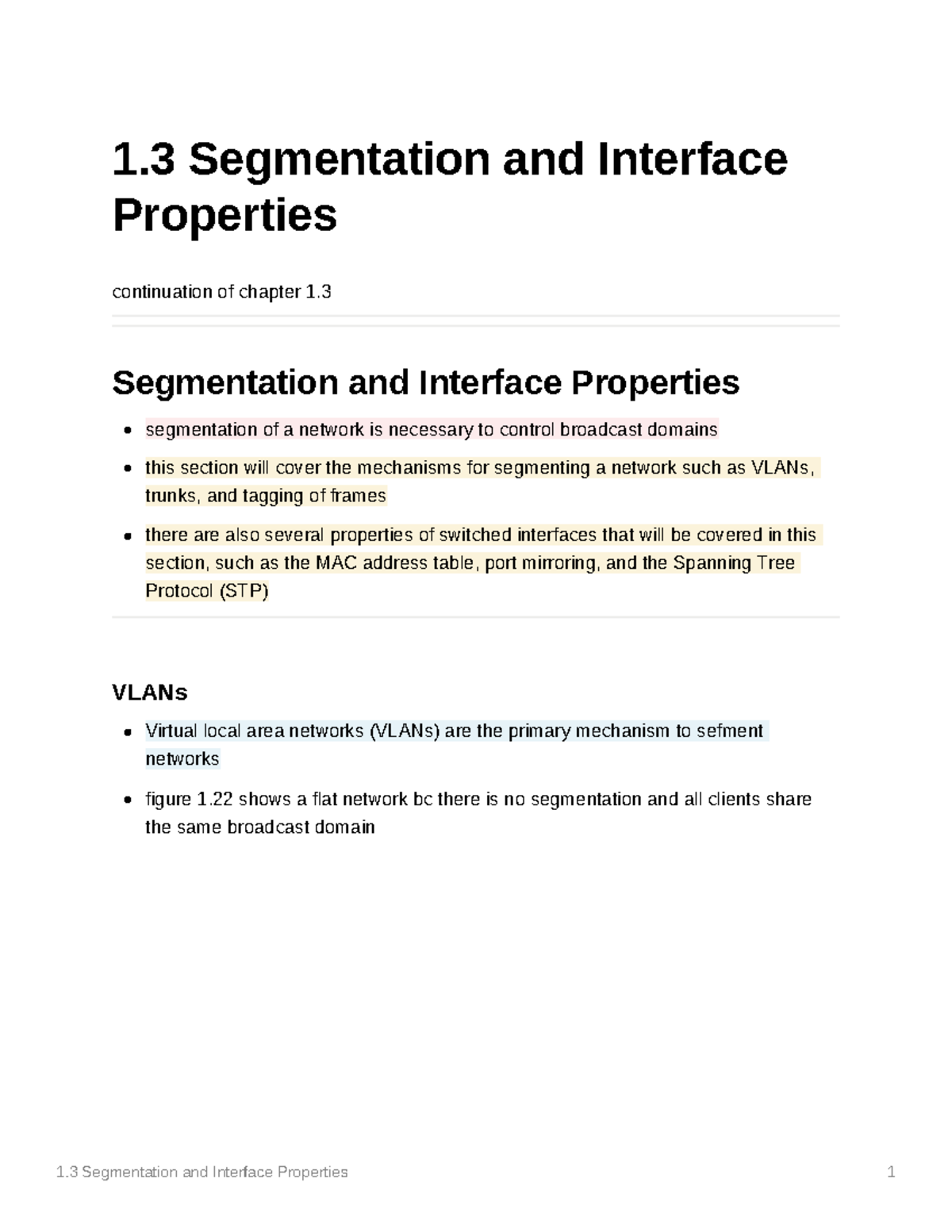 1.3 Segmentation and Interface Properties - 1 Segmentation and ...