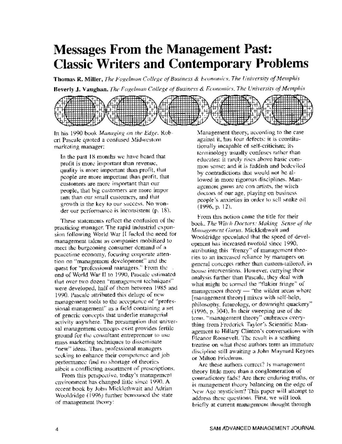 Messages from the management past - MGMT1135 - Studocu