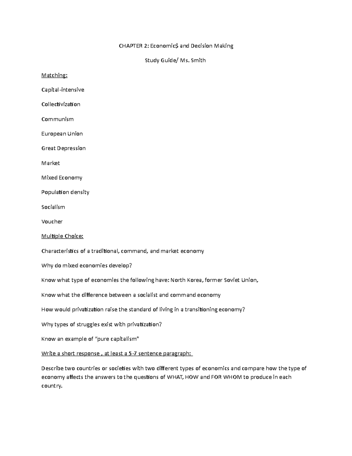Chapter 2 Study Guide CHAPTER 2 Economic And Decision Making Study chapter-2-study-guide-chapter-2-economic-and-decision-making-study