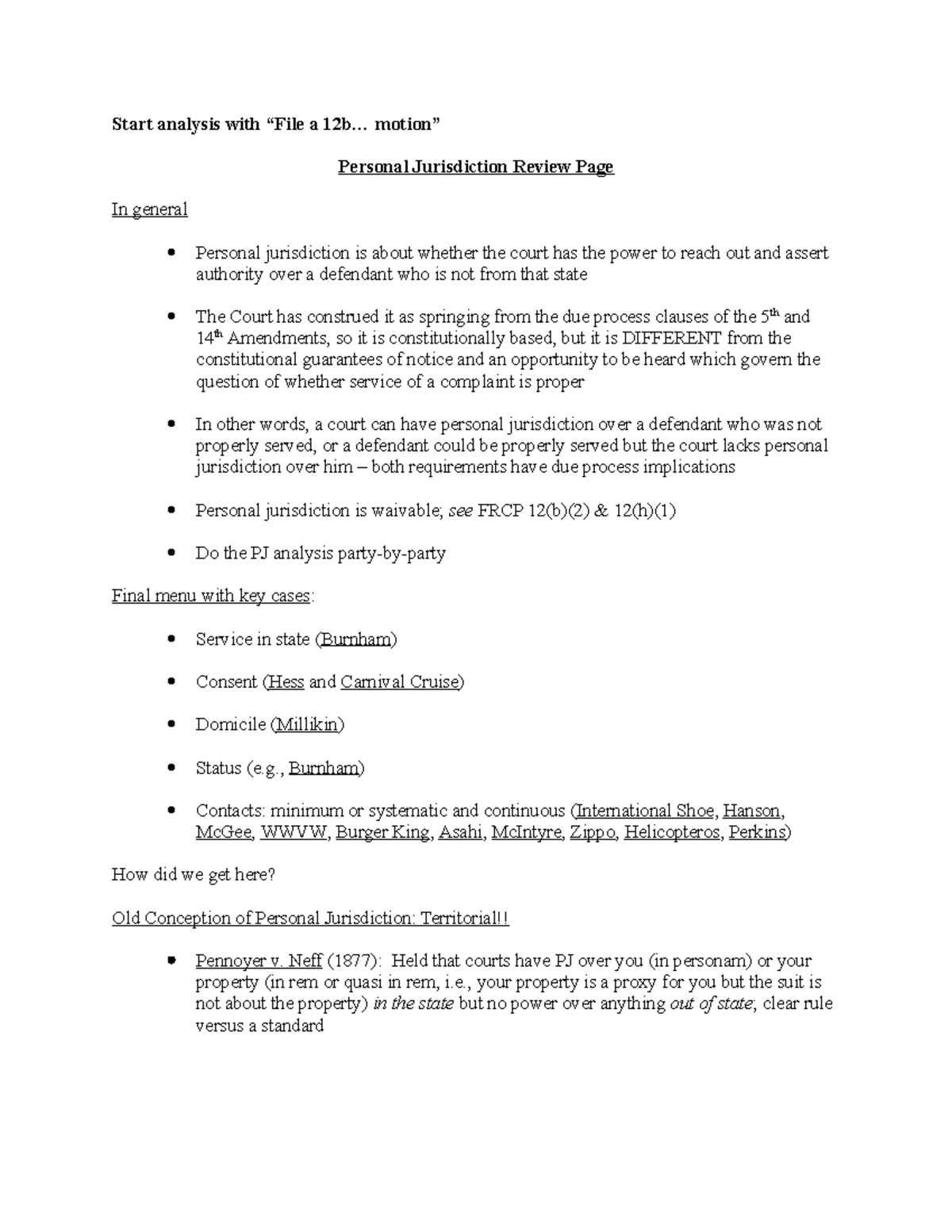 Civpro Review Sheets Combined - Start analysis with “File a 12b ...