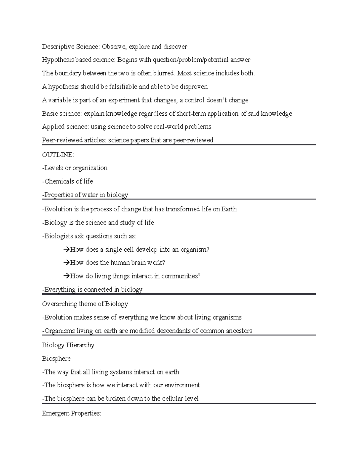 Descriptive Science - notes - Descriptive Science: Observe, explore and ...