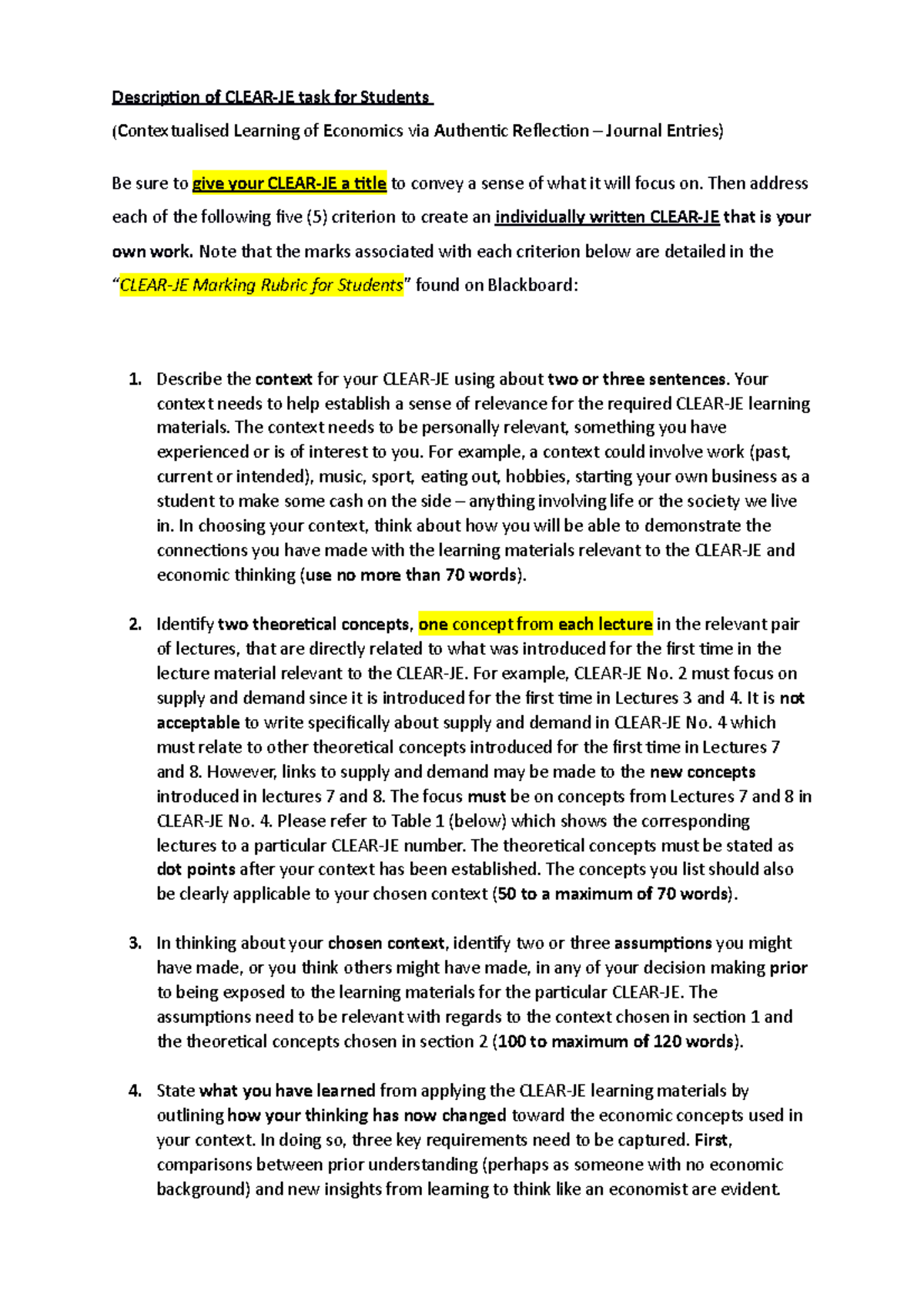 Clear-JE Task Description for Students 26 February 2021 - Description ...