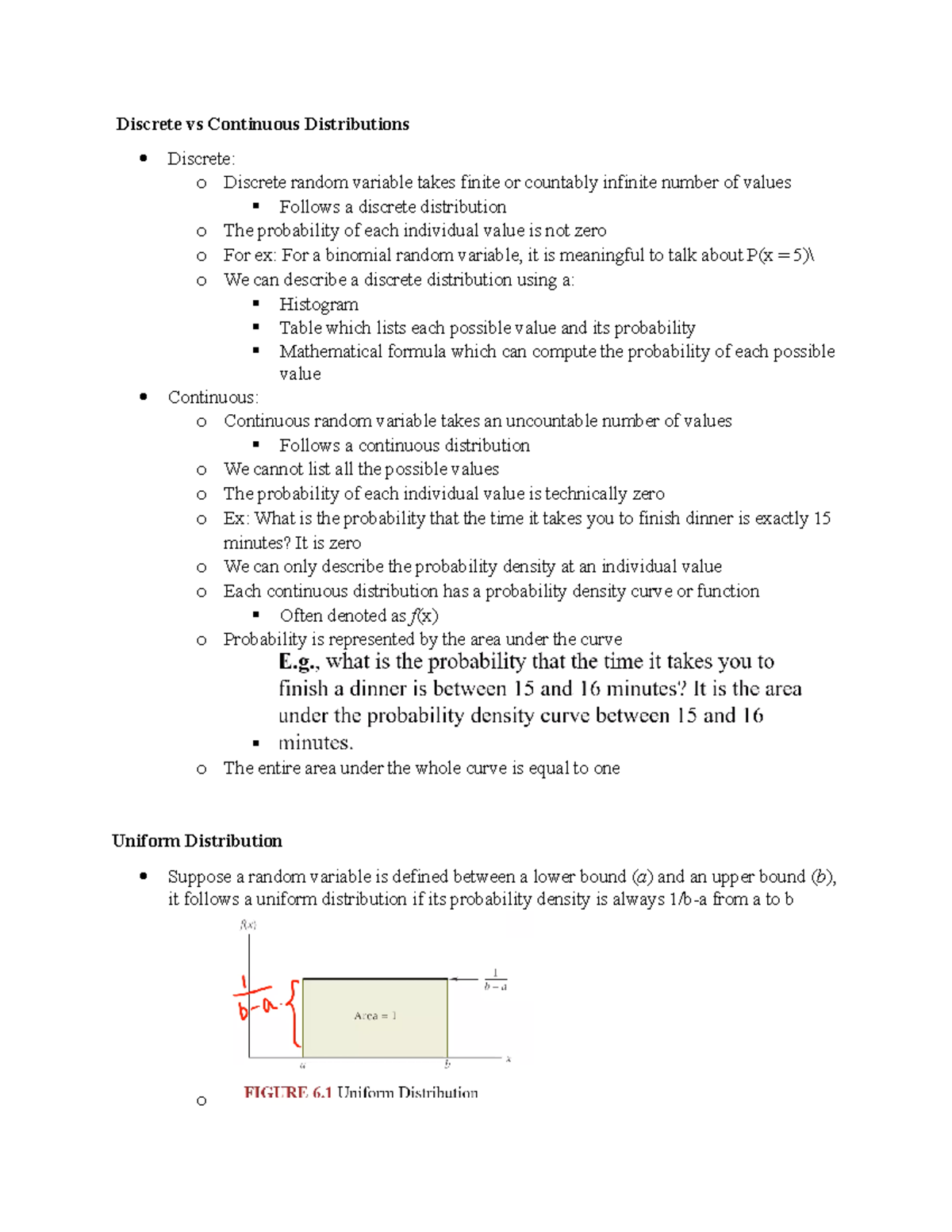 Continuous Distributions - Across the top of the table look up the ...