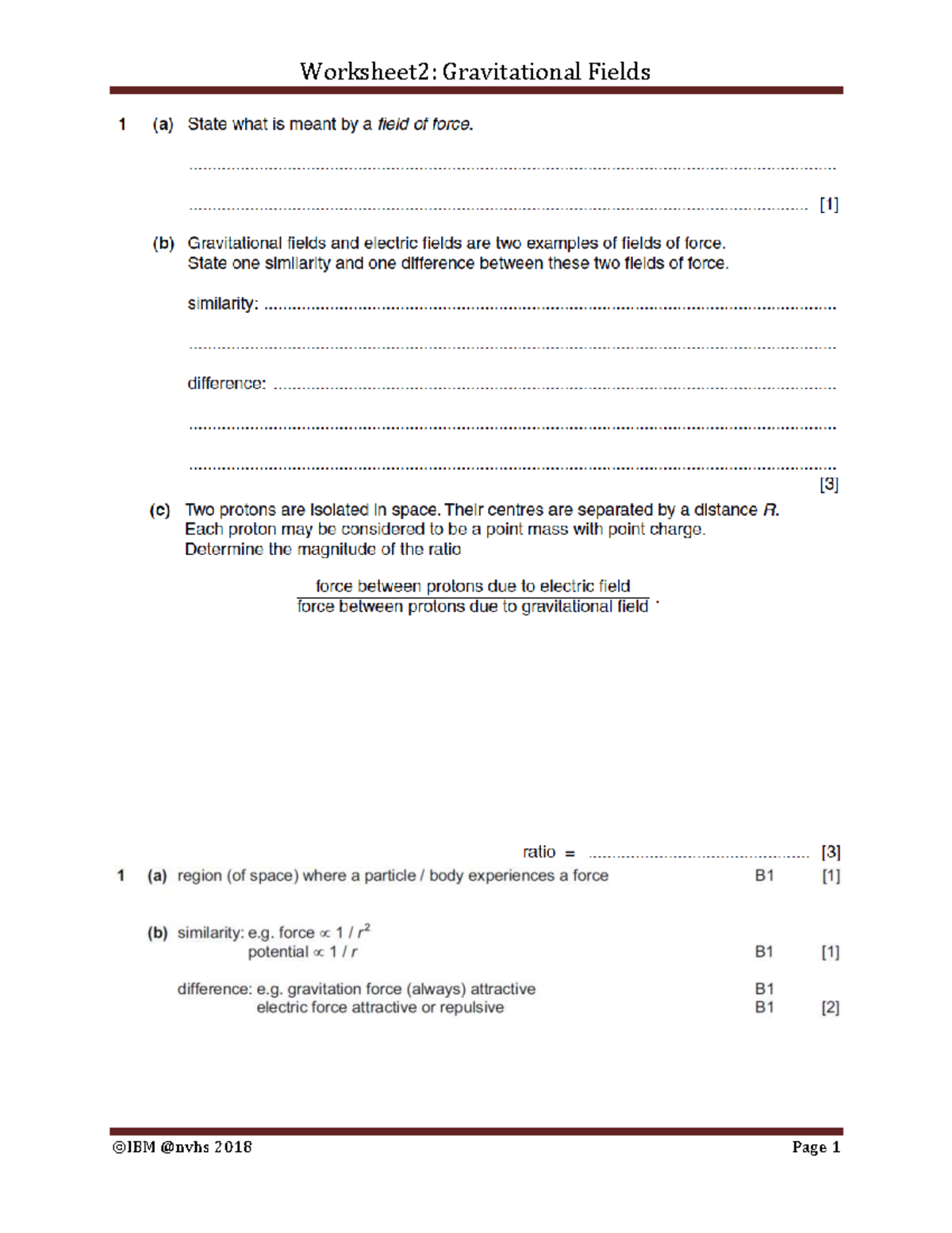 2. Gravitation worksheet 2 - Studocu