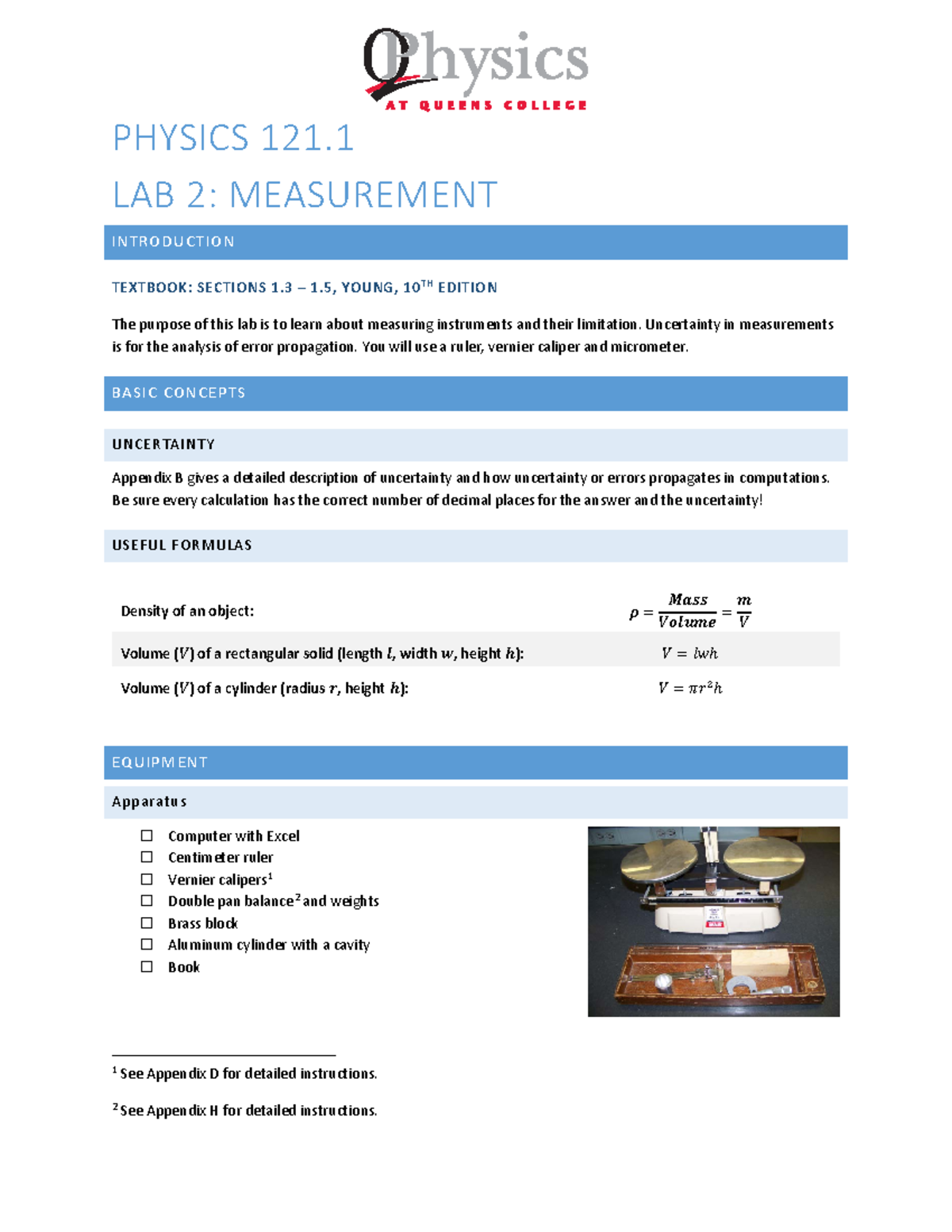 Phys121-Lab 02-Measurement - PHYSICS 121. LAB 2: MEASUREMENT ...