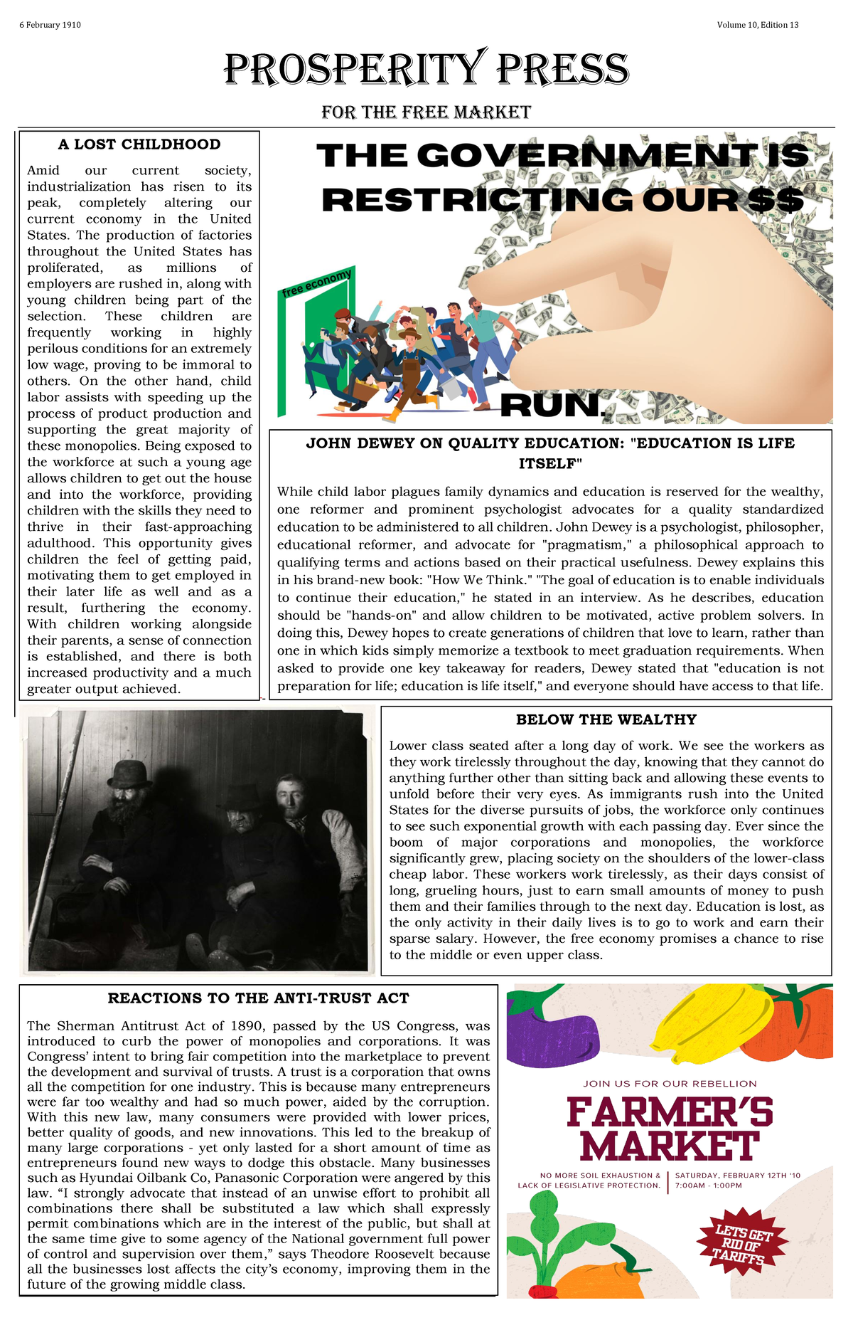 Apush newspaper project - 6 February 1910 Volume 10, Edition 13 ...