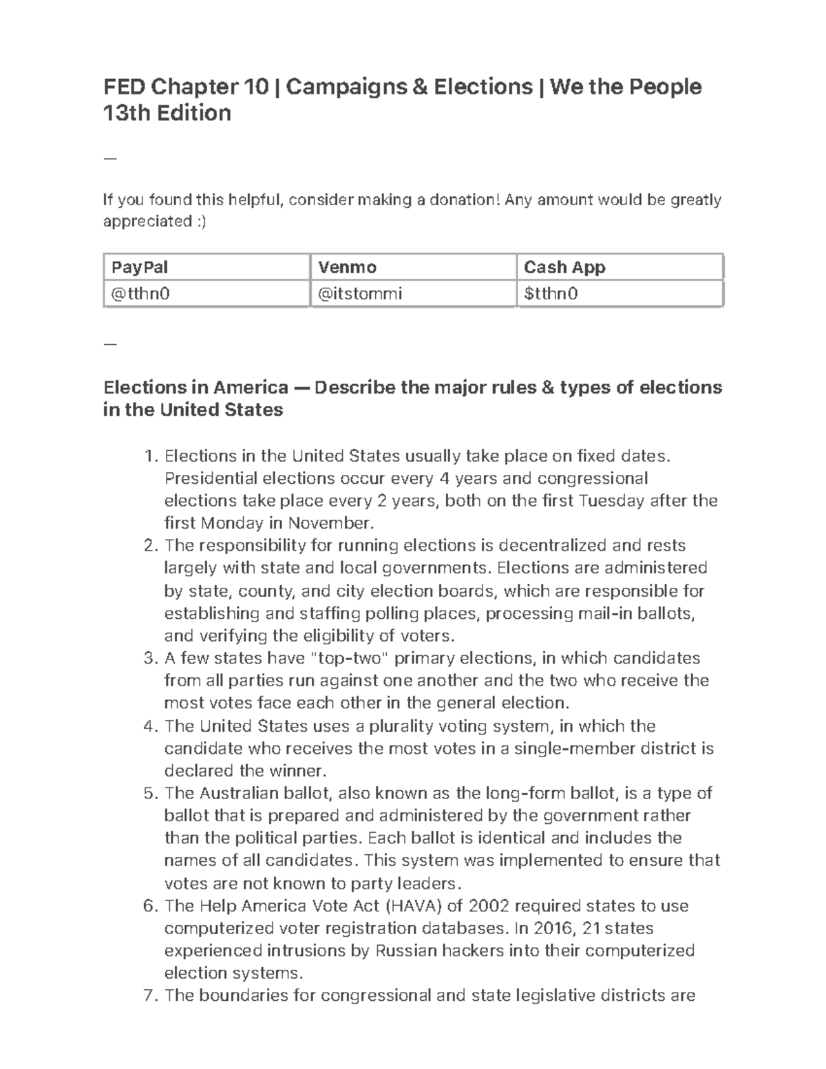 FED Chapter 10 | Campaigns and Elections | We the People 13th Edition ...