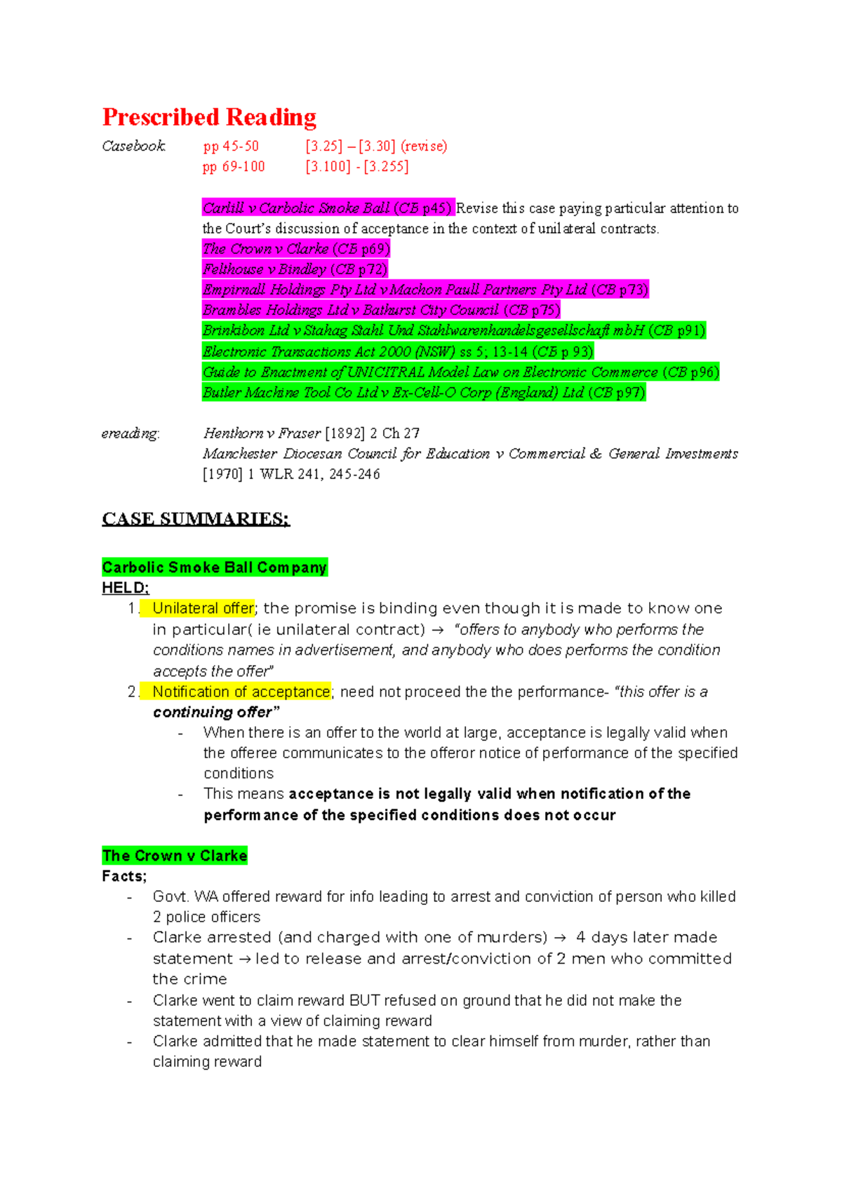 WK 4 Cases Reading - Prescribed Reading Casebook: pp 45-50 [3] – [3 ...