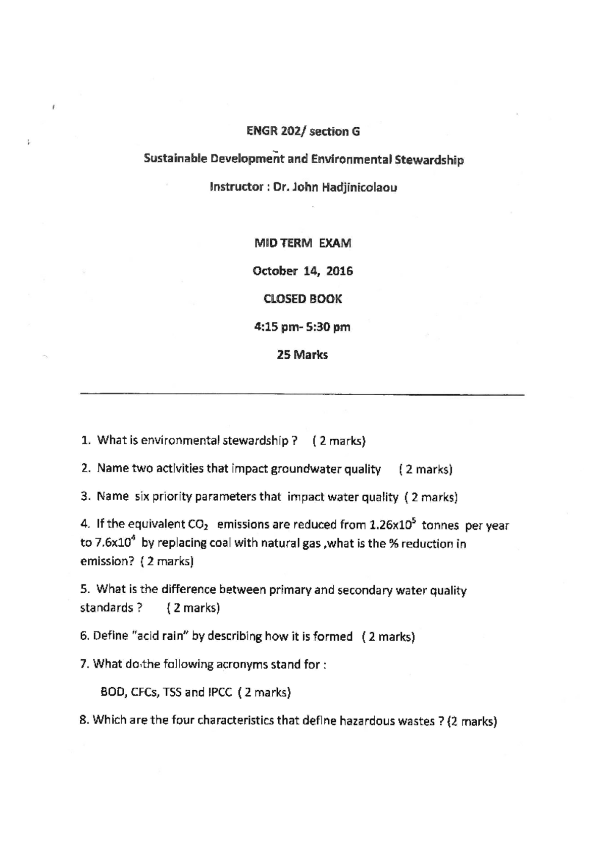 Midterm 2018, questions - ENGR 202 - Studocu